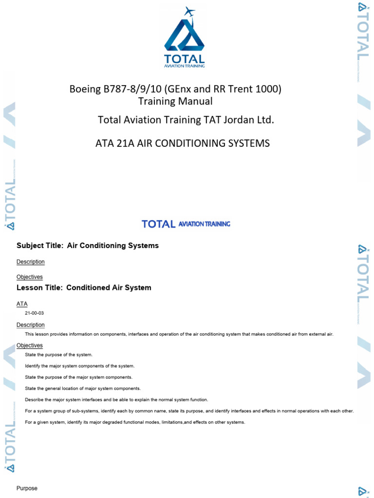 Boeing B787 Air Conditioning Systems Guide | PDF | Valve | Air Conditioning