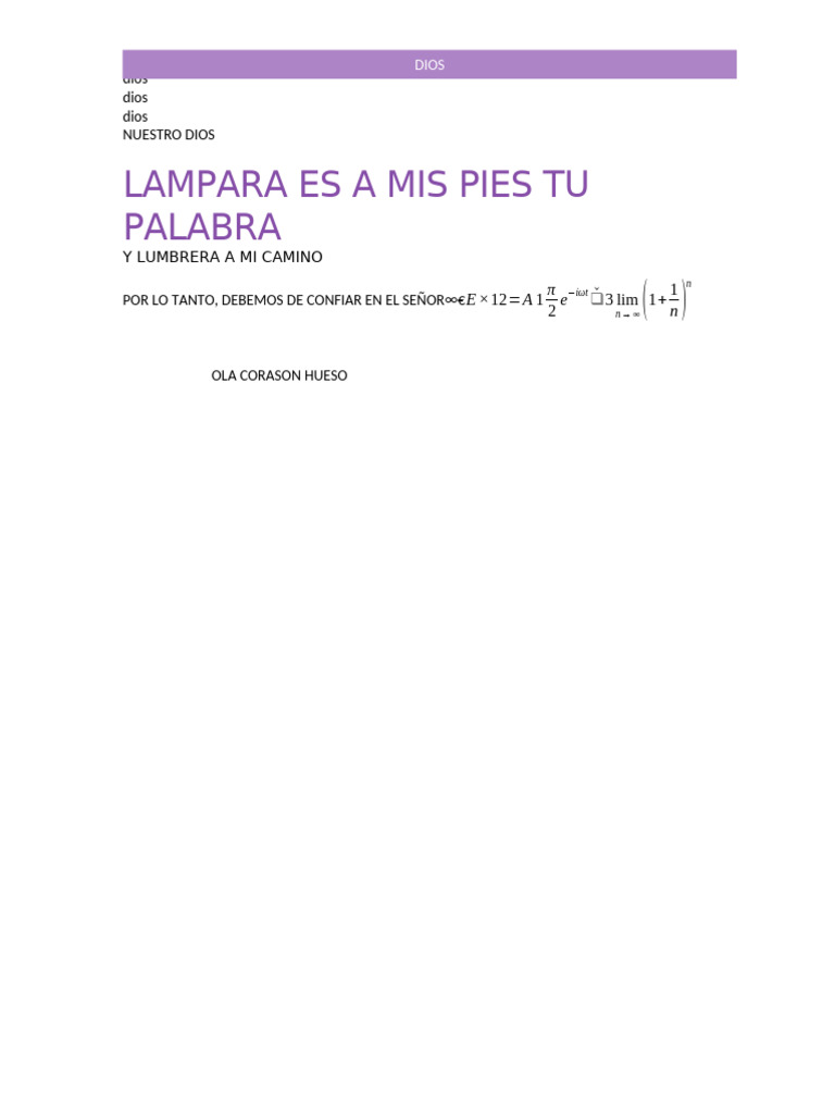 Lampara Es a Mis Pies Tu Palabra | PDF