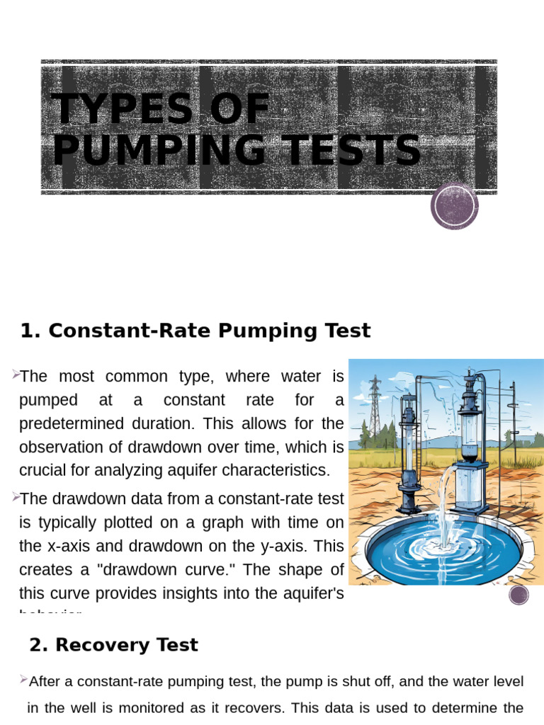 Types of Pumping Tests in Hydrology | PDF | Aquifer | Hydrology
