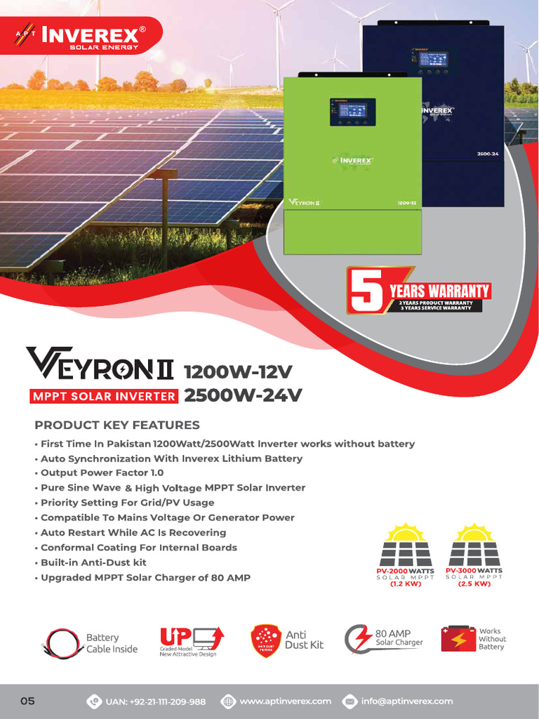Inverex Veyron 2.5 Kw Solar Inverter Datasheet | PDF