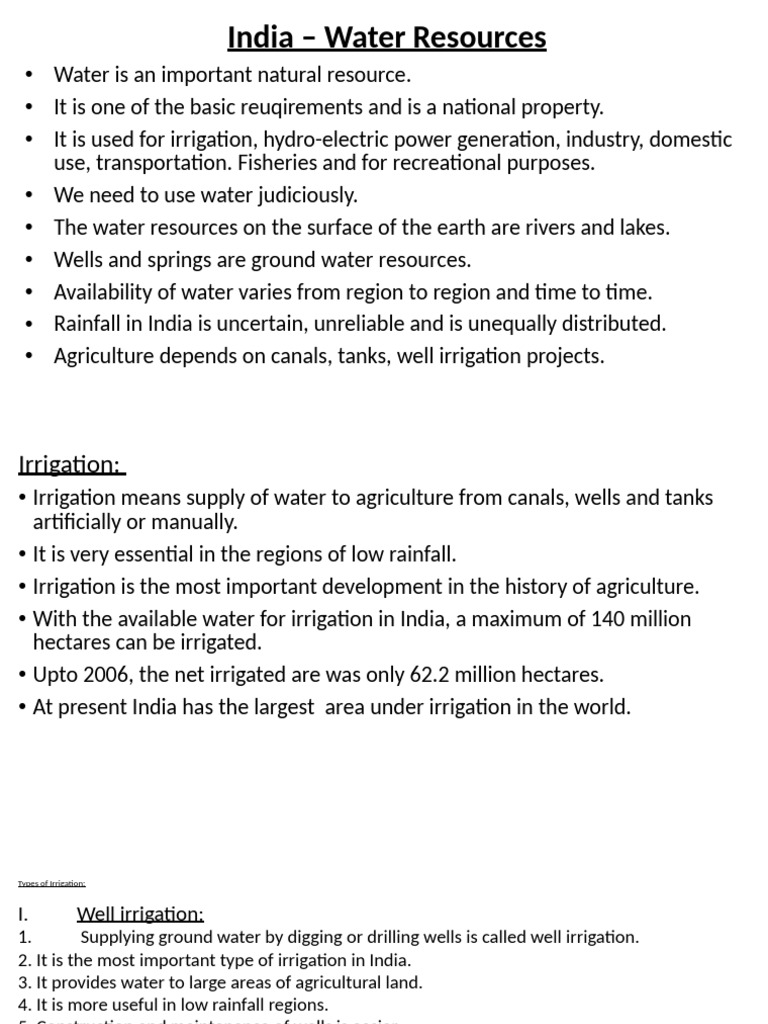 Overview of India's Water Resources | PDF | Irrigation | Environmental ...