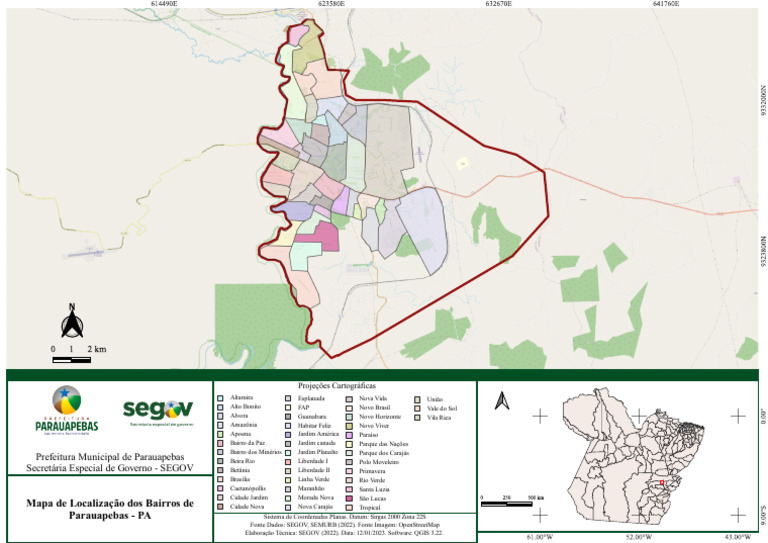 Mapa dos Bairros de Parauapebas | PDF