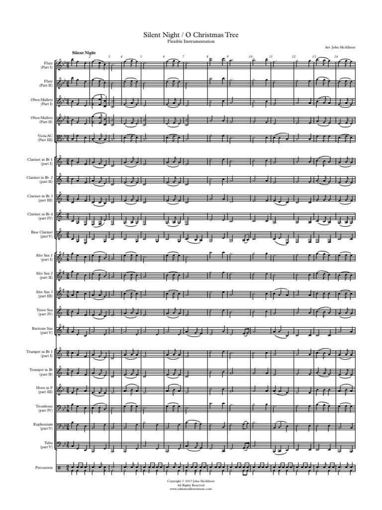 Silent Night Cmas Tree Adaptable | PDF