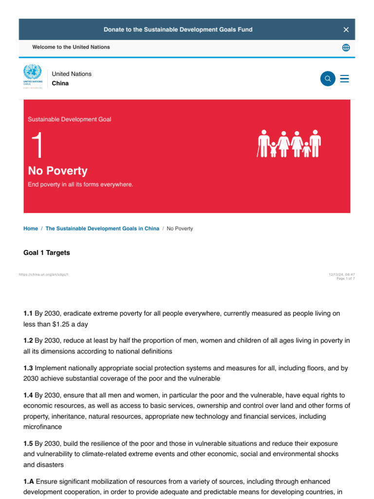 Sustainable Development Goal 1 - No Poverty - United Nations in China ...