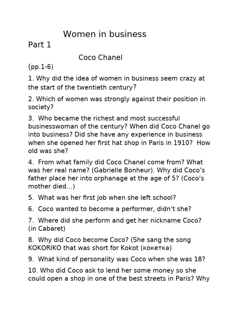 Coco Chanel Part 1 | PDF
