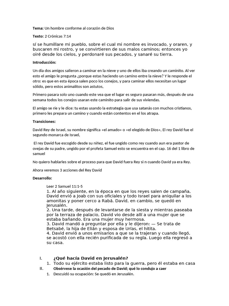 Tema de David y Betsabé | PDF | David | Creencia religiosa y doctrina