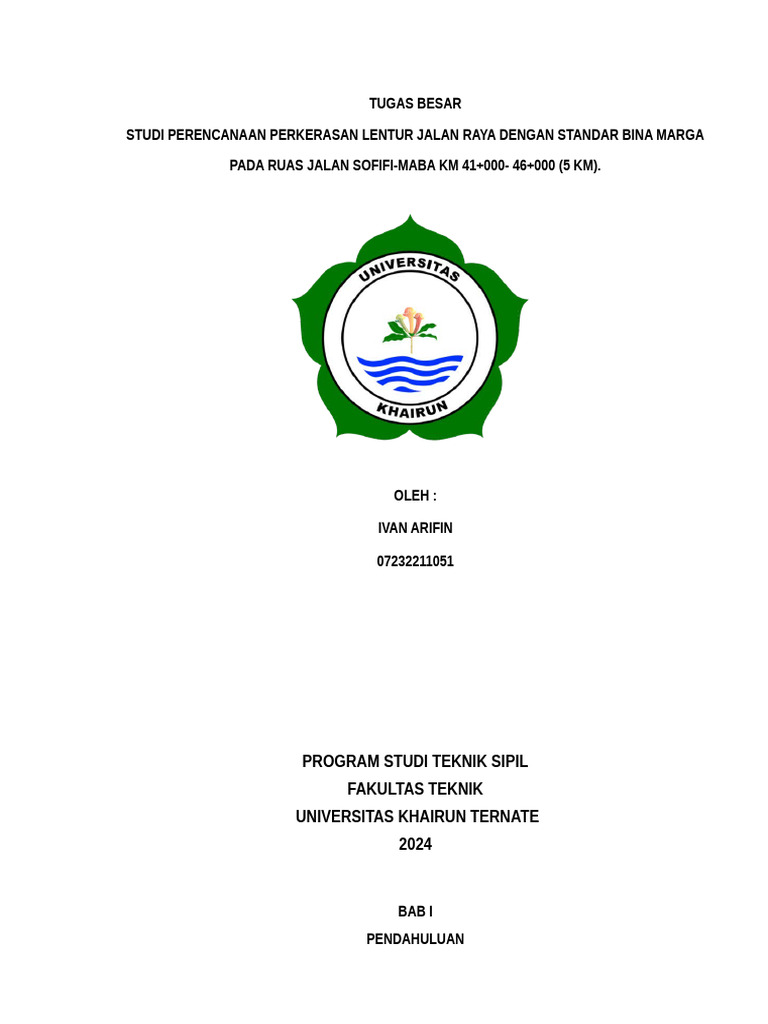 PERKERASAN JALAN sofifi-mabaAA | PDF
