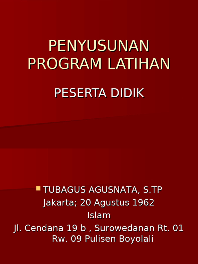 Penyusunan Program Latihan | PDF