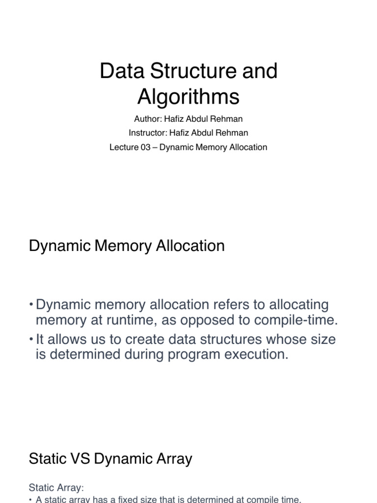 Dynamic Memory Allocation Explained | PDF | Integer (Computer Science) | Pointer (Computer ...