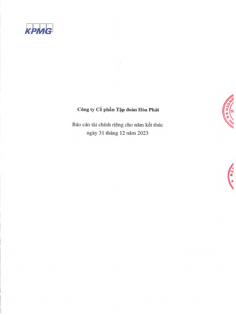 20240322-hpg-bctc-rieng-nam-2023-da-kiem-toan | PDF