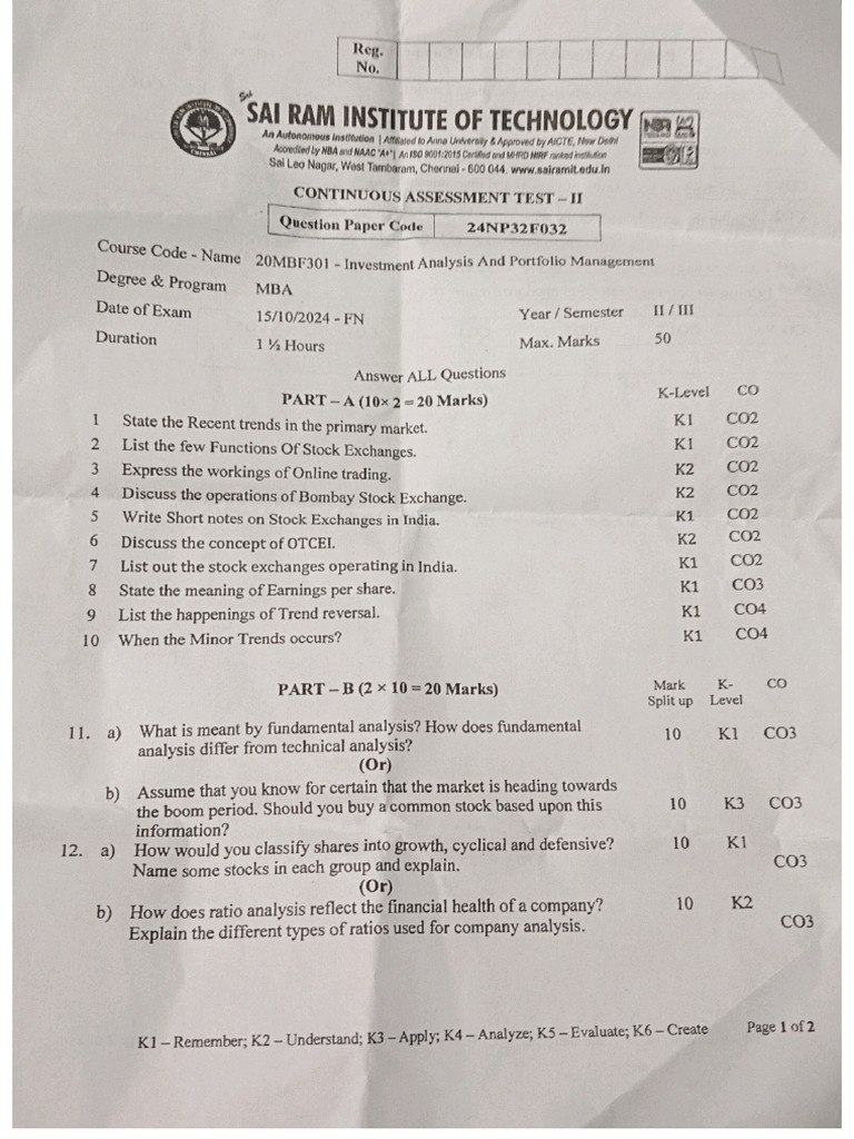 Iapm Cat Question Paper | PDF