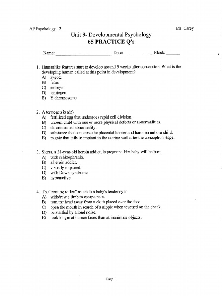 65 Unit 9 Practice Qs | PDF