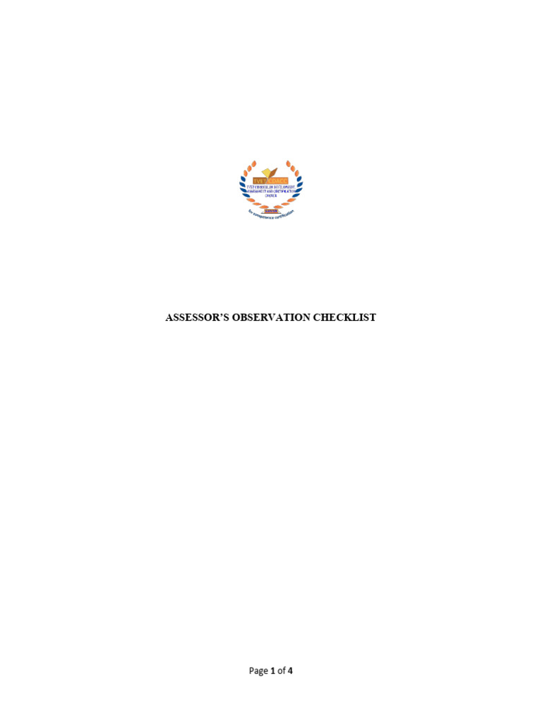 6-fundamentals programming.Assessors Guide Observation Checklist | PDF ... 6-fundamentals programming.Assessors Guide Observation Checklist | PDF ...