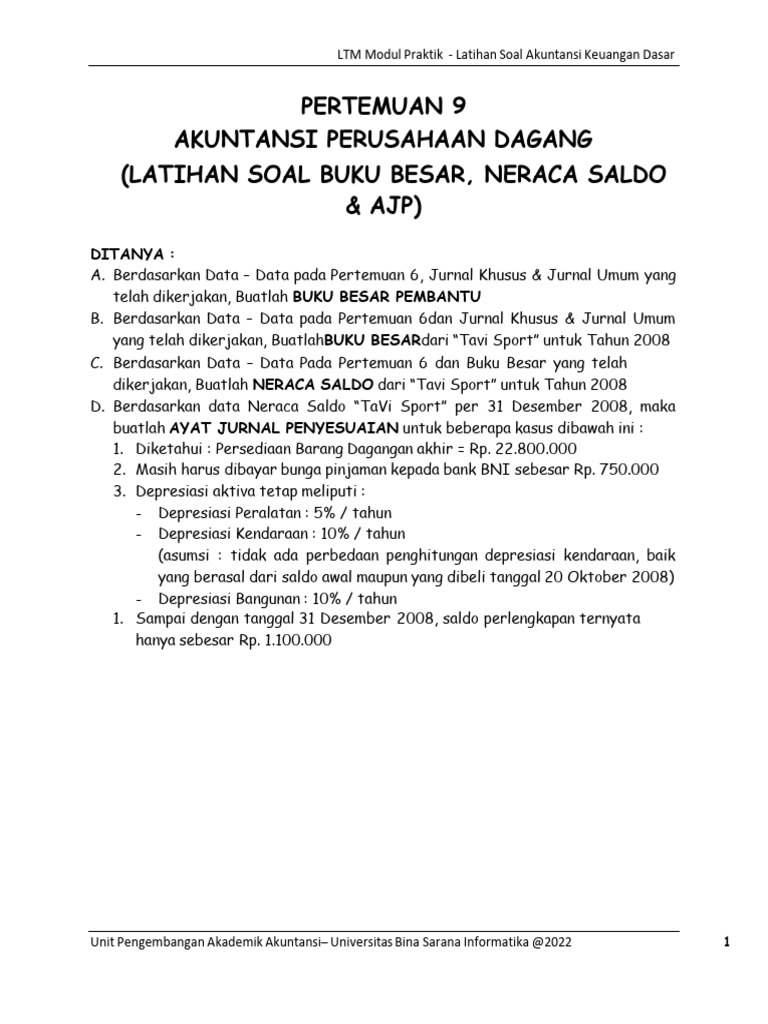 Tuga Buku Besar,Ajp ,Neraca Perusahan Dagang | PDF