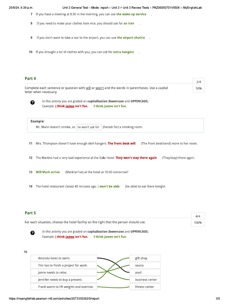 Unit 3 Review Level 6 Topnoch English Part3 | PDF