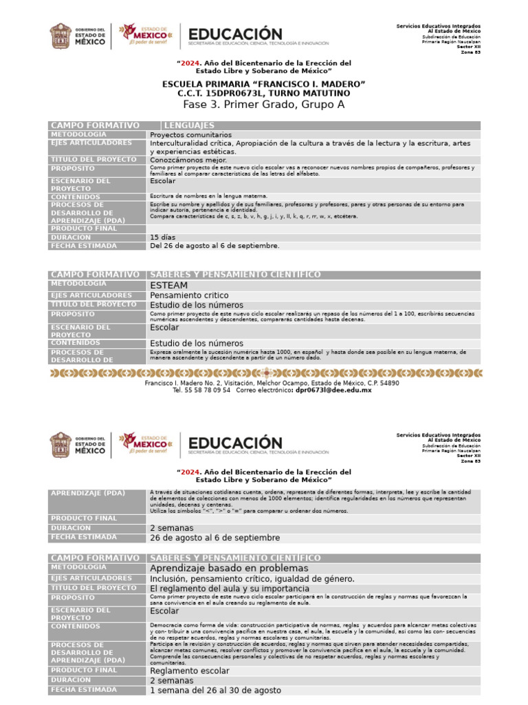 Planeacion Primera Quincena | PDF | Evaluación | México
