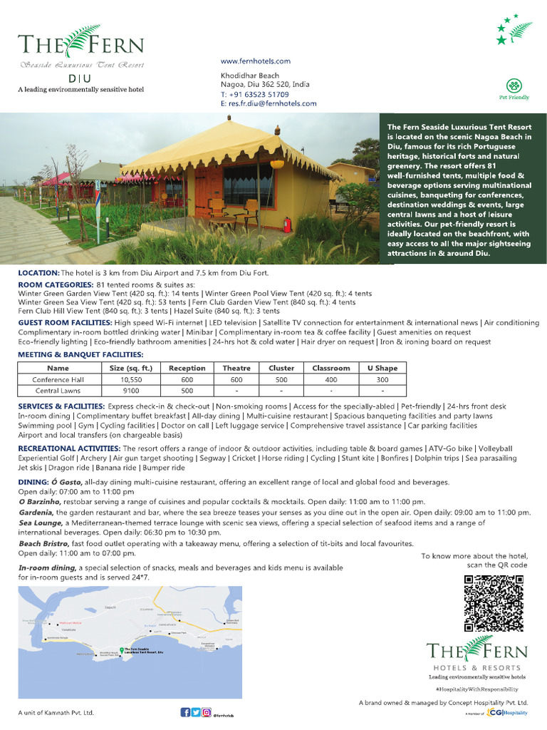 The-Fern-Seaside-Luxurious-Tent-Resort-Diu_Factsheet | PDF