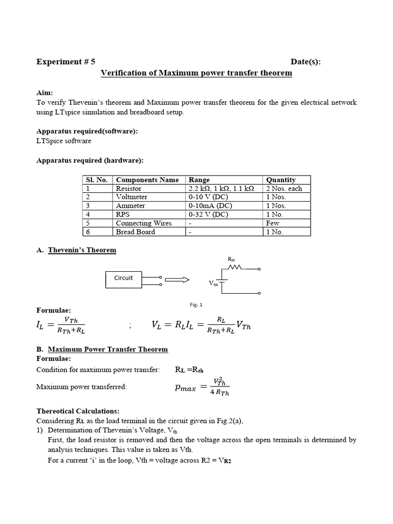 Expt3-MaximumPower-1 | PDF | Electrical Network | Voltage