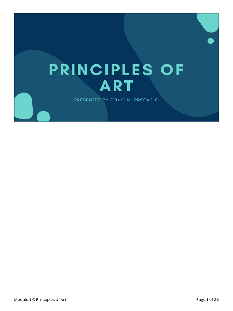 Module 1 C Principles of Art | PDF | Composition (Visual Arts) | Vision