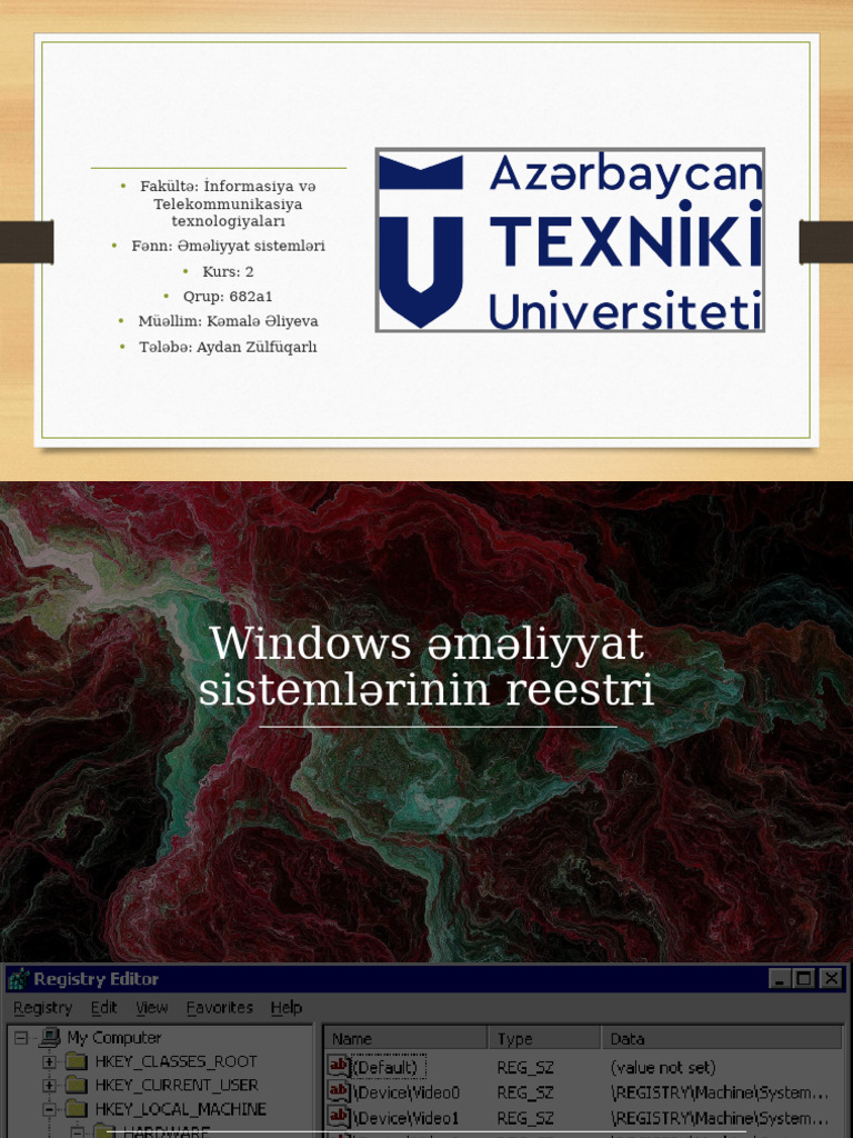 Windows Əməliyyat Sistemlərinin Reestri | PDF