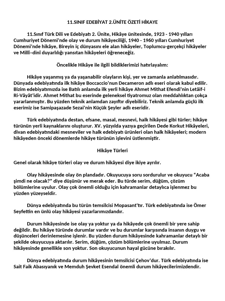 TDE 11. Sınıf 2. Ünite | PDF