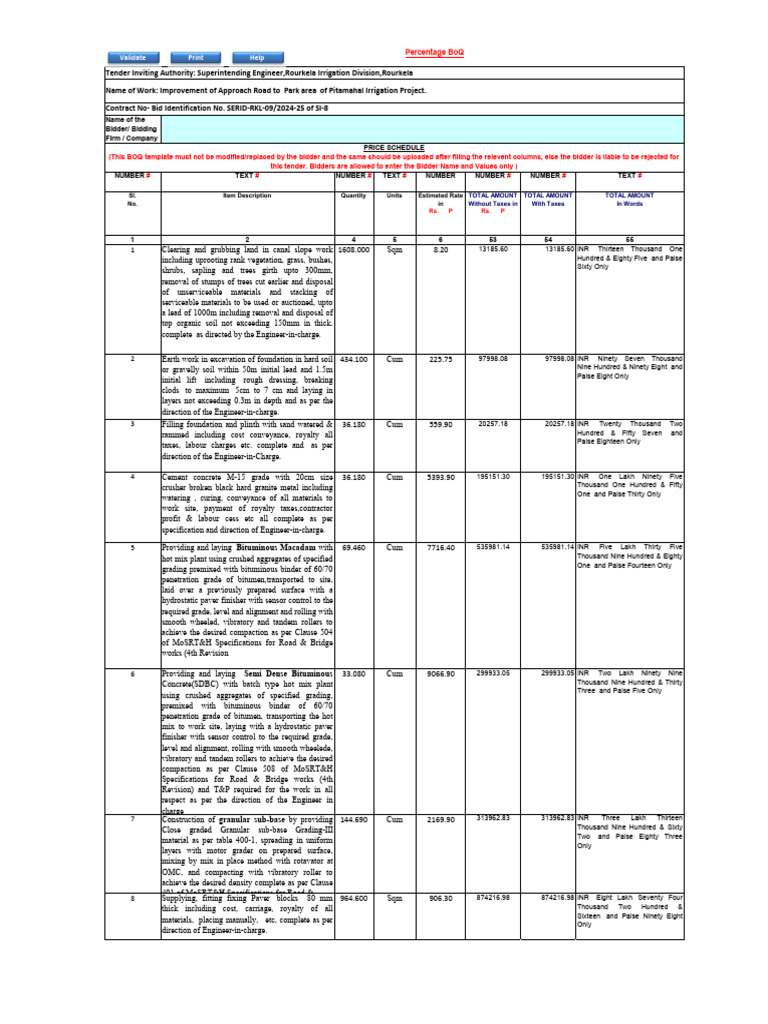 BOQ_519827 | PDF | Concrete | Building Engineering