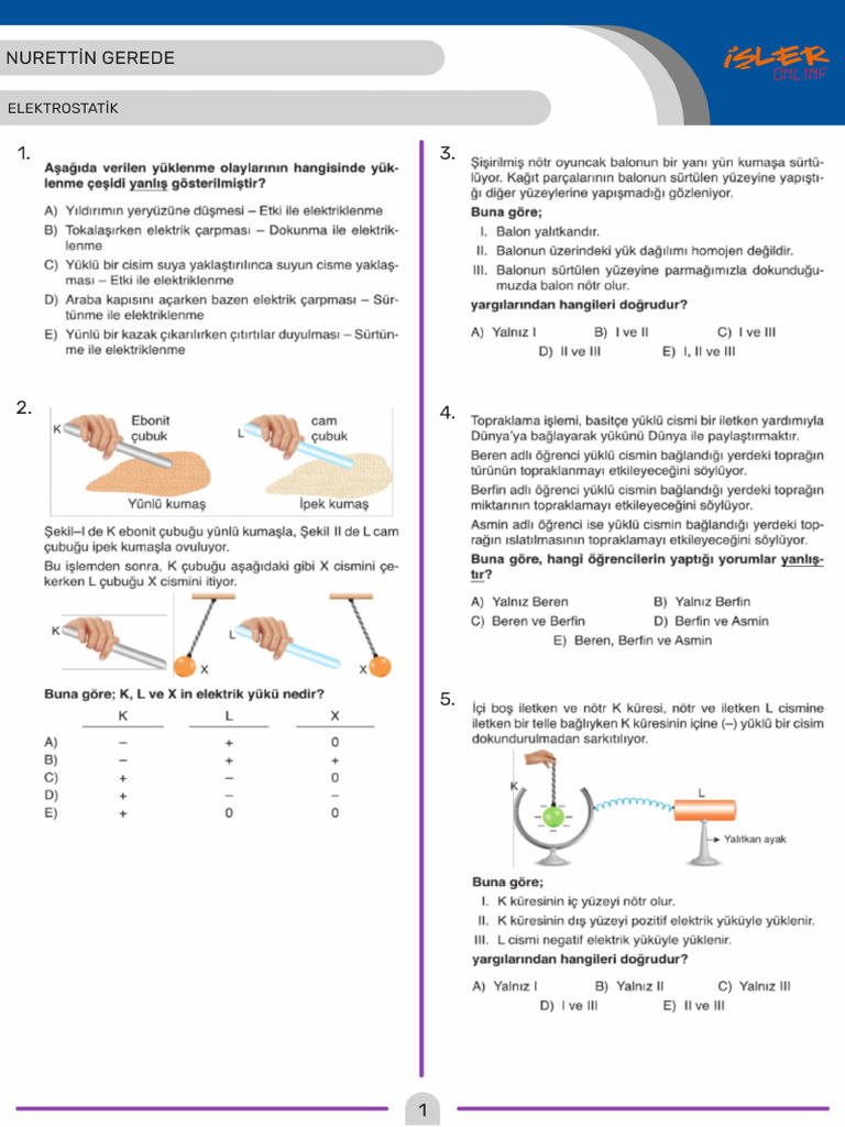 Elektrostatik 60-Soru | PDF