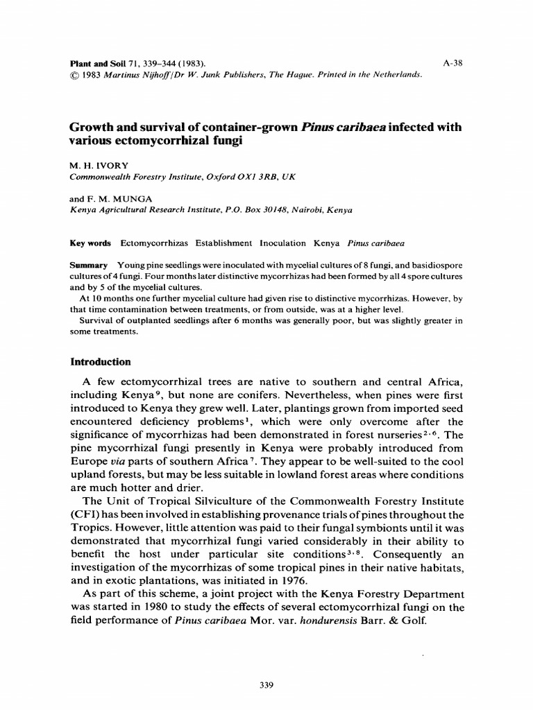 1983 - Ivory & Munga - Growth and survival of container-grown Pinus ...