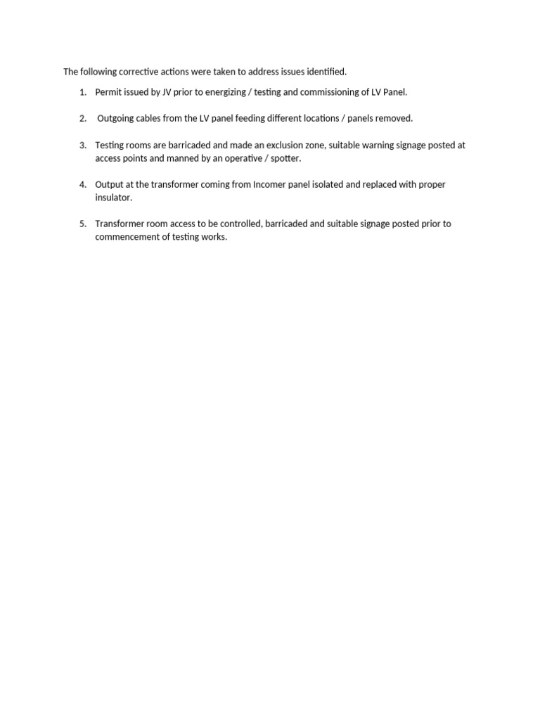 Stop Work Order - Corrective Actions | PDF