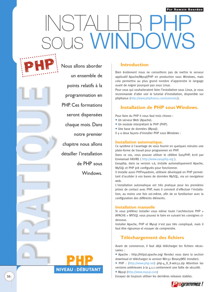 Installer PHP sous Windows 10 | PDF | PHP | Apache HTTP Server