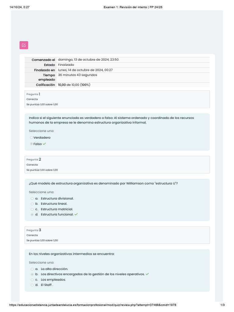 Examen 1 - 1 | PDF | Business