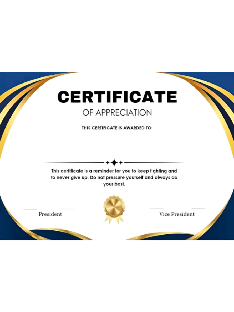 If the teacher say no president say yes, certificate template | PDF