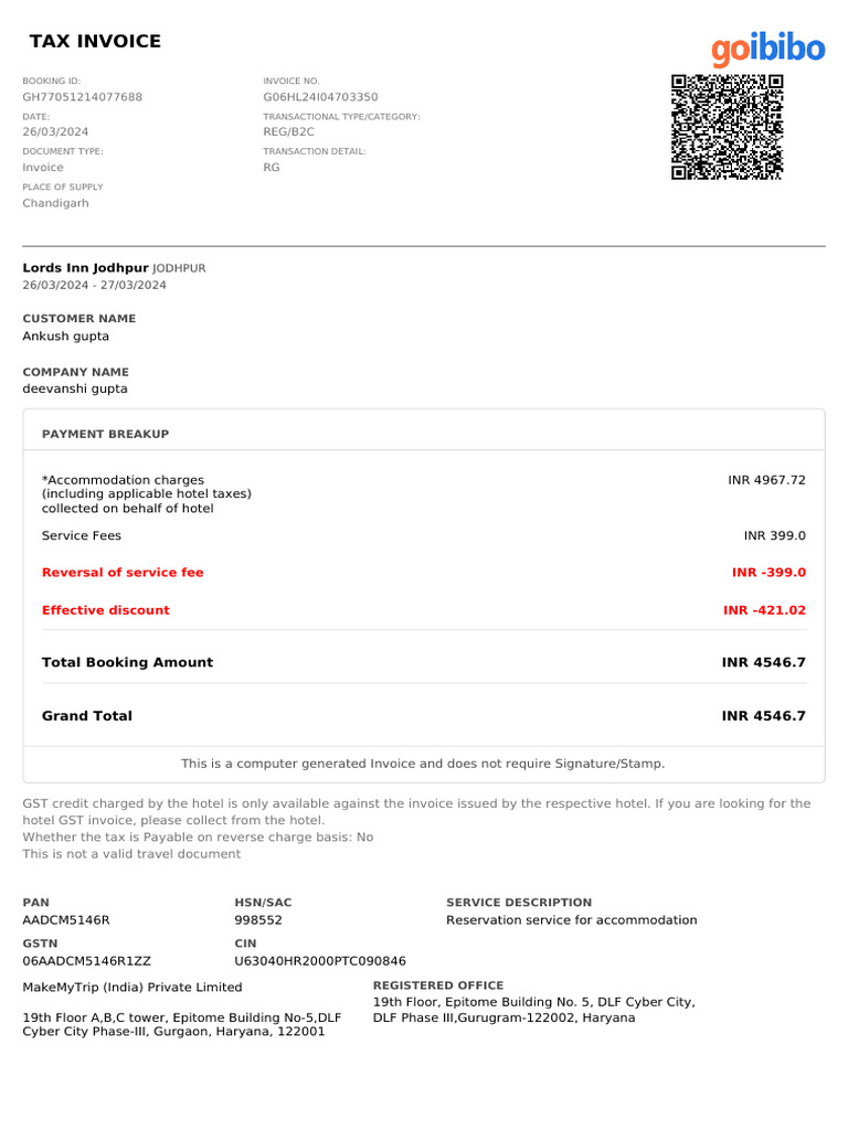 GH77051214077688 Invoice | PDF