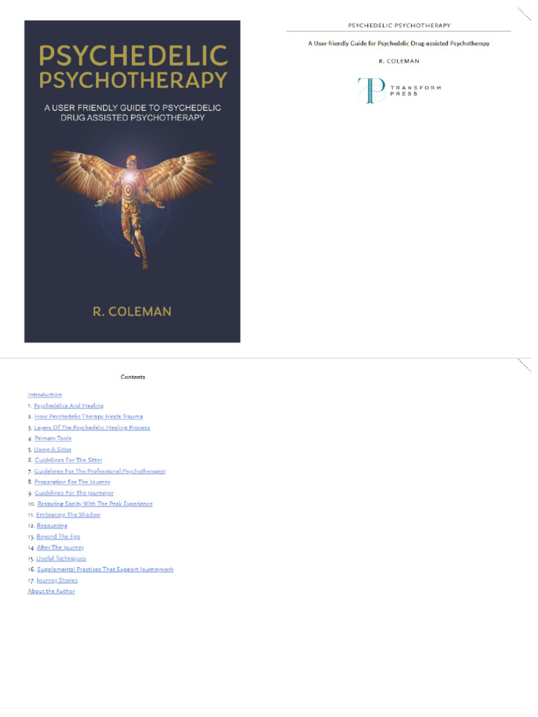 Psychedelic Psychotherapy A User Friendly Guide To Psychedelic Drug-Assisted Psychotherapy | PDF