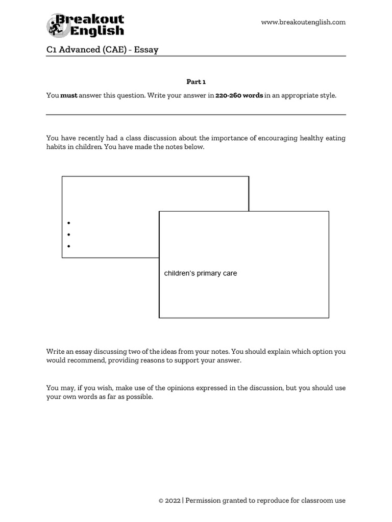 C1 Advanced Essay A Healthy Eating | PDF