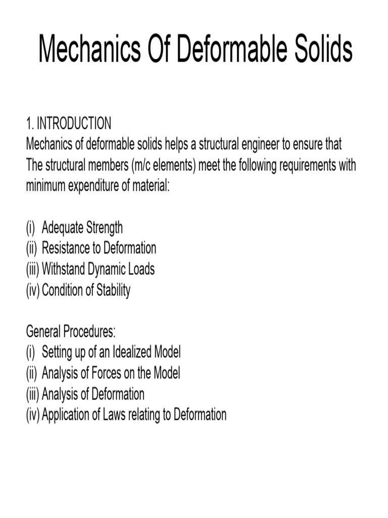 Mechanics of Deformable Solids | PDF | Stress (Mechanics) | Force