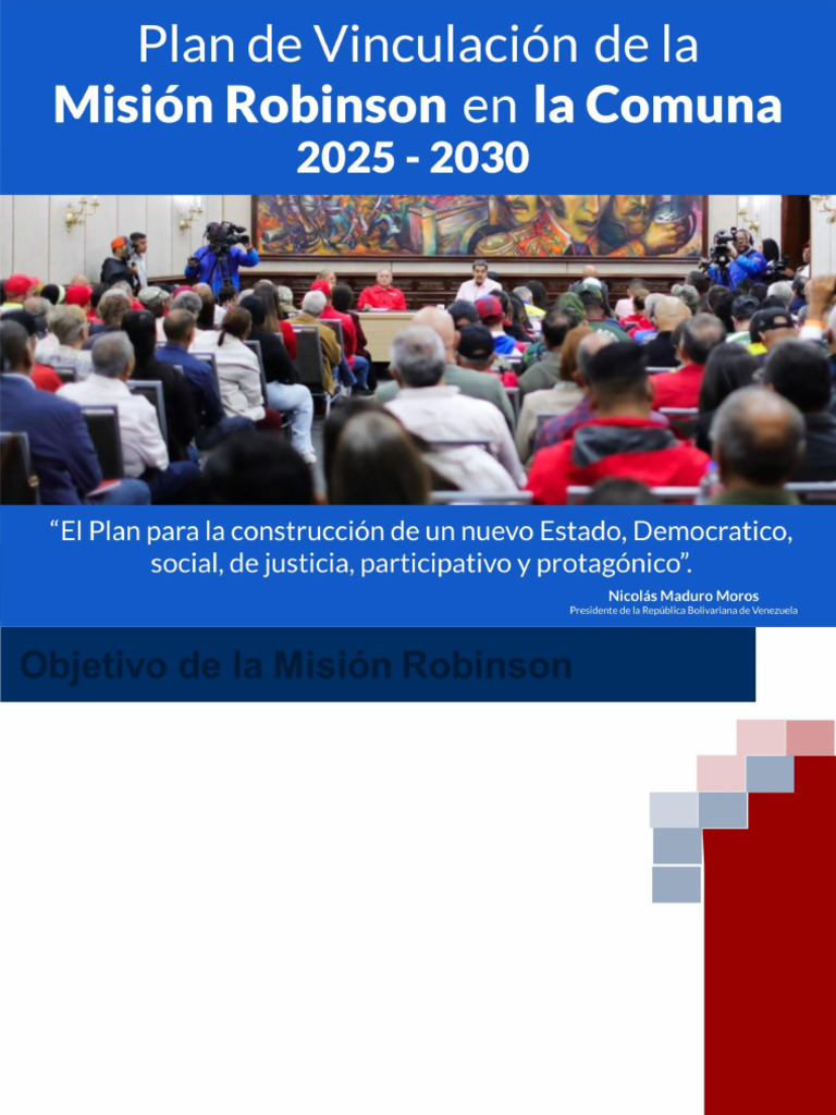 Objetivos y Acciones de la Misión Robinson | PDF | Nicolás Maduro