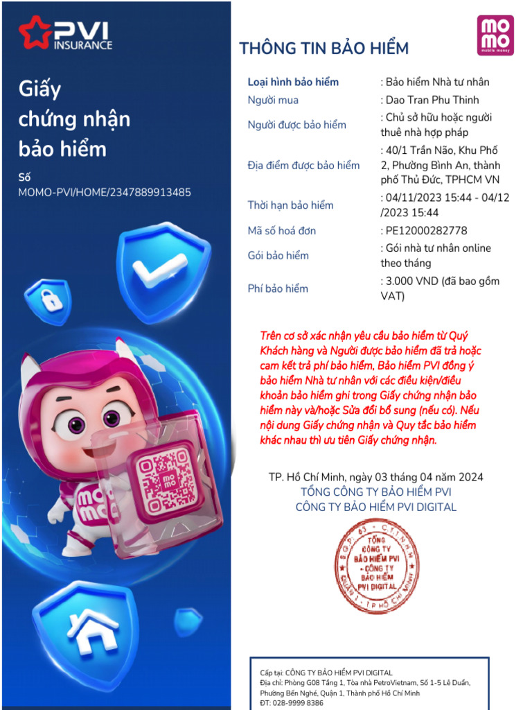 Coi Ins Pvi Home 025 | PDF