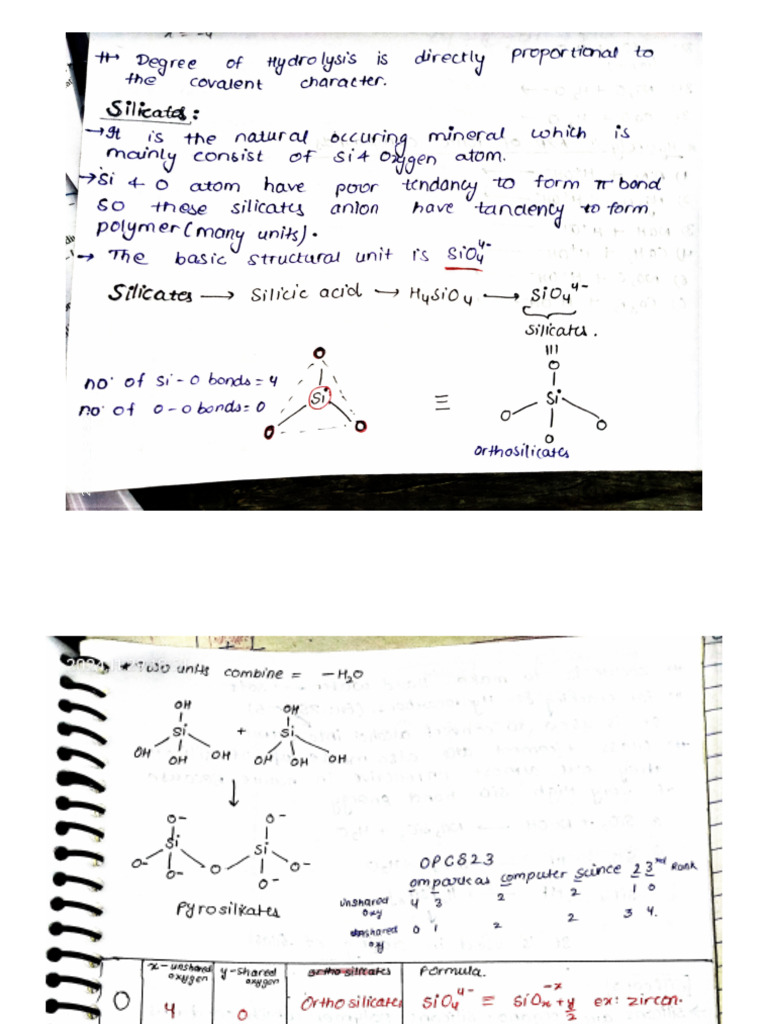 Silicates ( P Block ) | PDF