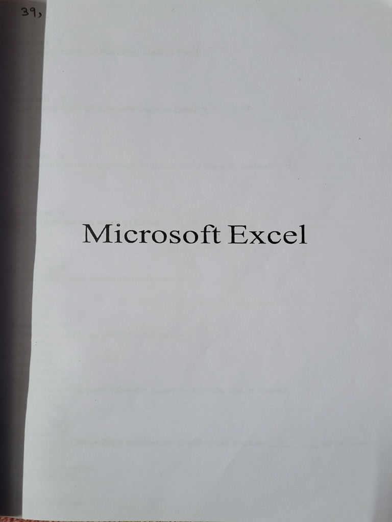 MS Excel MCQ | PDF