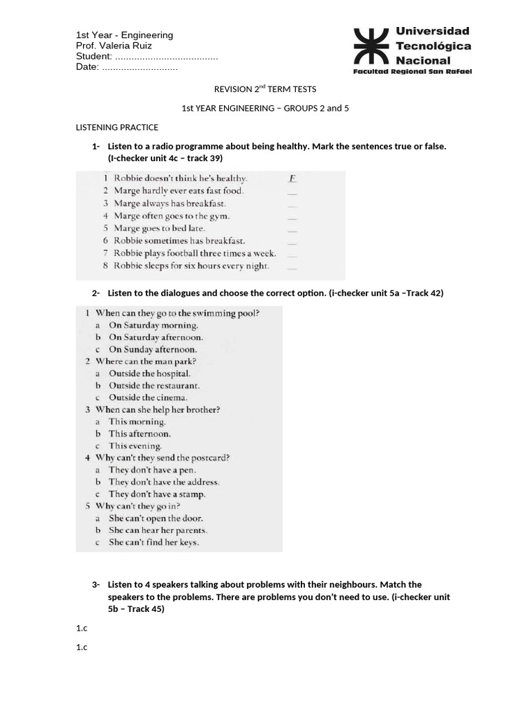 Revision 2nd Terms SYSTEMS ENG (List, Read, Writing) | PDF | Backup ...