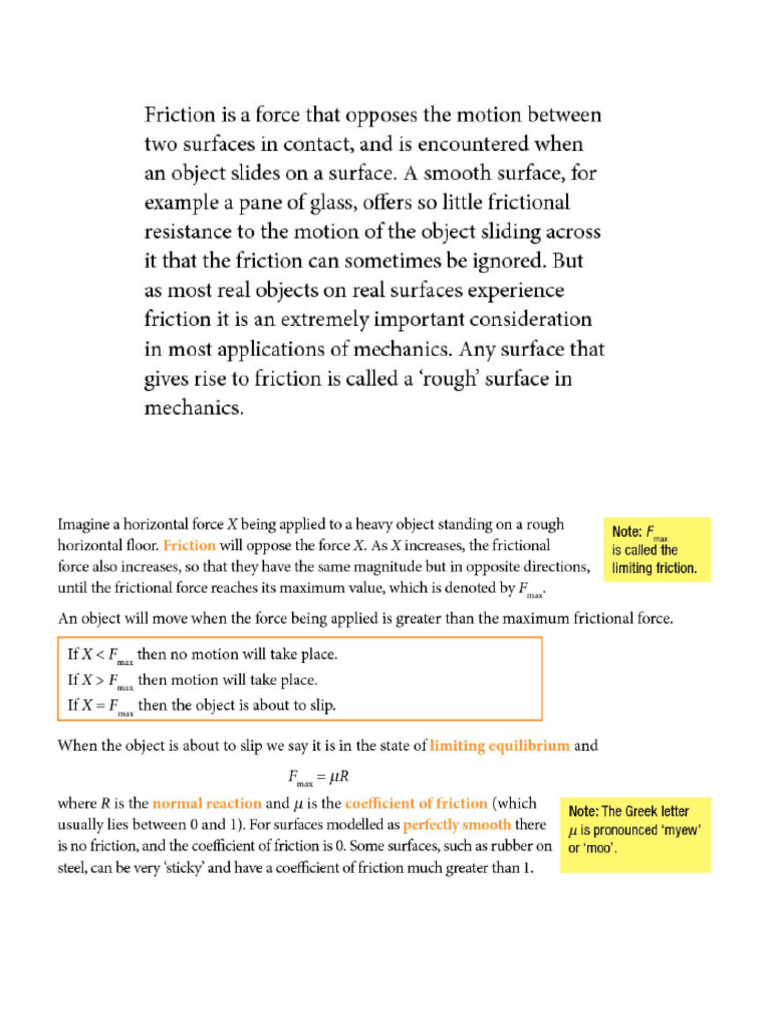 Friction Note | PDF