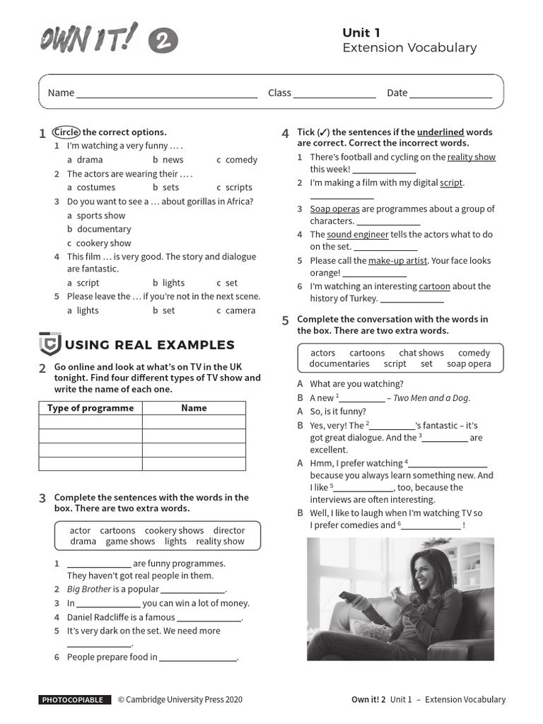TV Vocabulary for Students | PDF | Actor