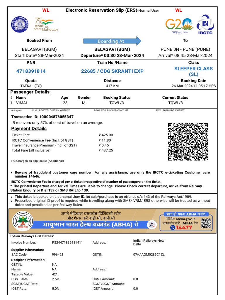 Vimal Bgm Pune | PDF | Identity Document