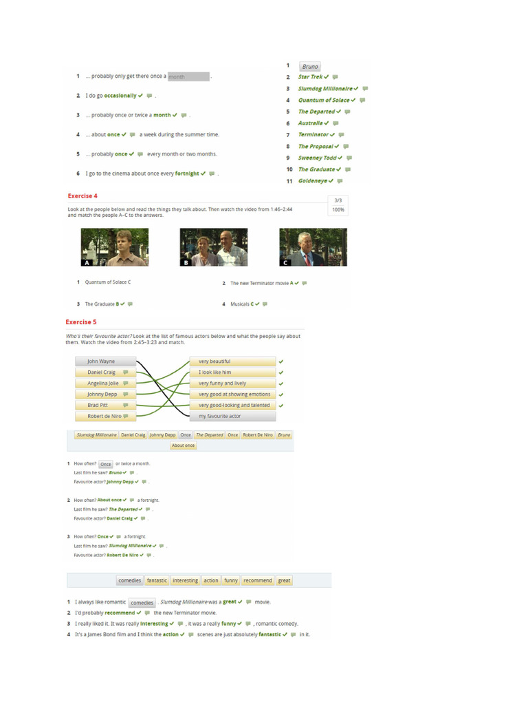 Speakout Elementary Workbook Key UNIT8 Part 7 From 7 | PDF
