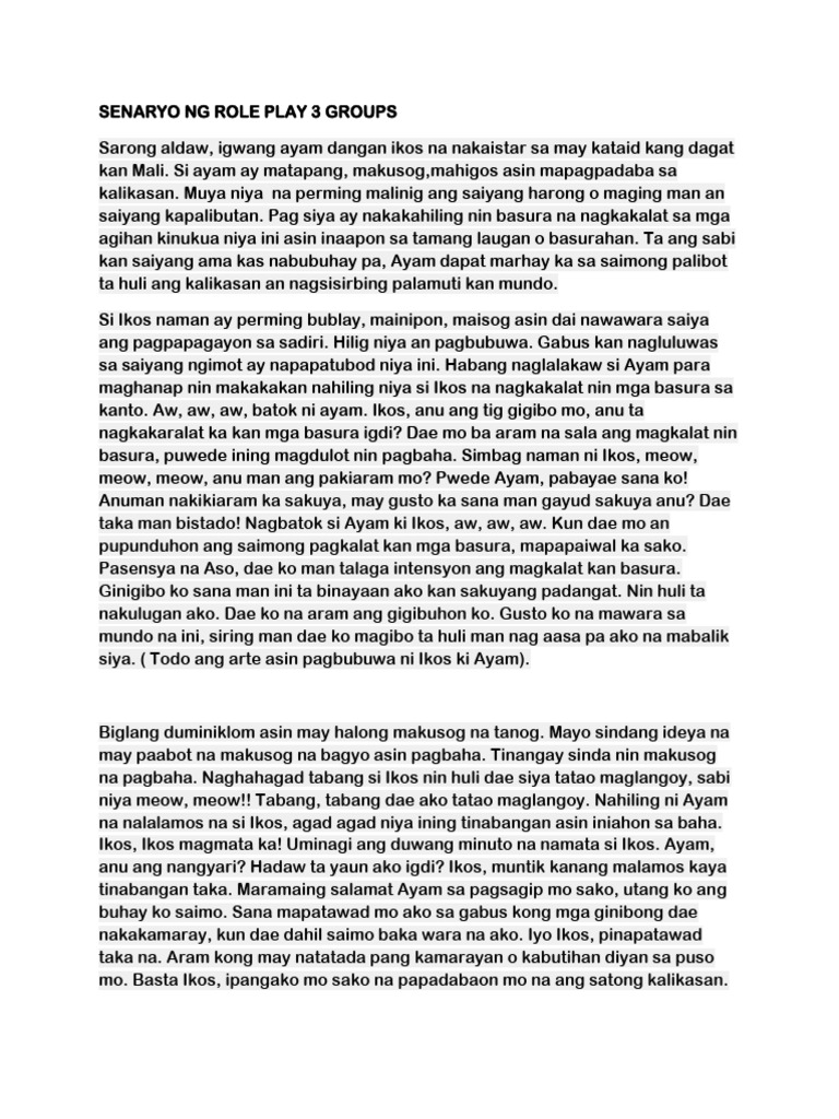 Role Play Ayaw Saka Ikos | PDF