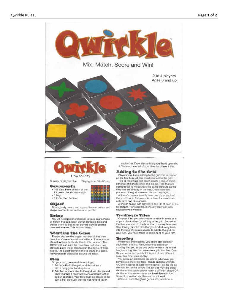 Qwirkle | PDF