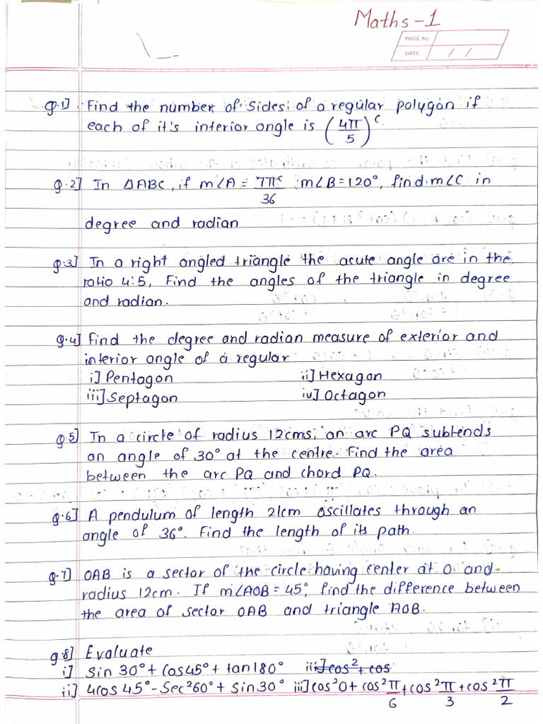 Maths Question Bank 1st Sem | PDF