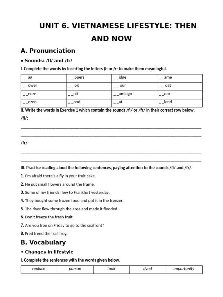 Bài Tập Global Success 9 (Lưu Hoằng Trí) 6. Unit 6. Vietnamese ...