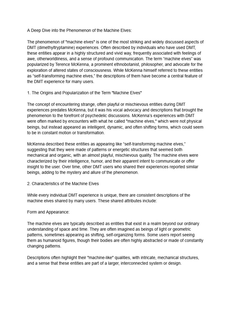 A Deep Dive into the Phenomenon of the Machine Elves---- | PDF ...